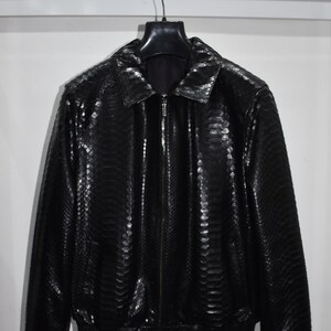 Men's Black Python Leather Exotic Snake Skin Luxury Bomber Jacket - Etsy