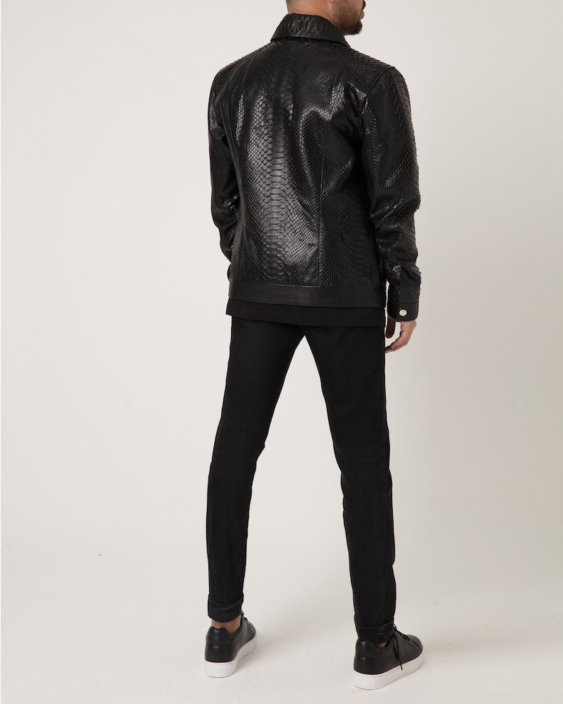Men's Black Python Leather Exotic Snake Skin Luxury Bespoke Jacket - Etsy