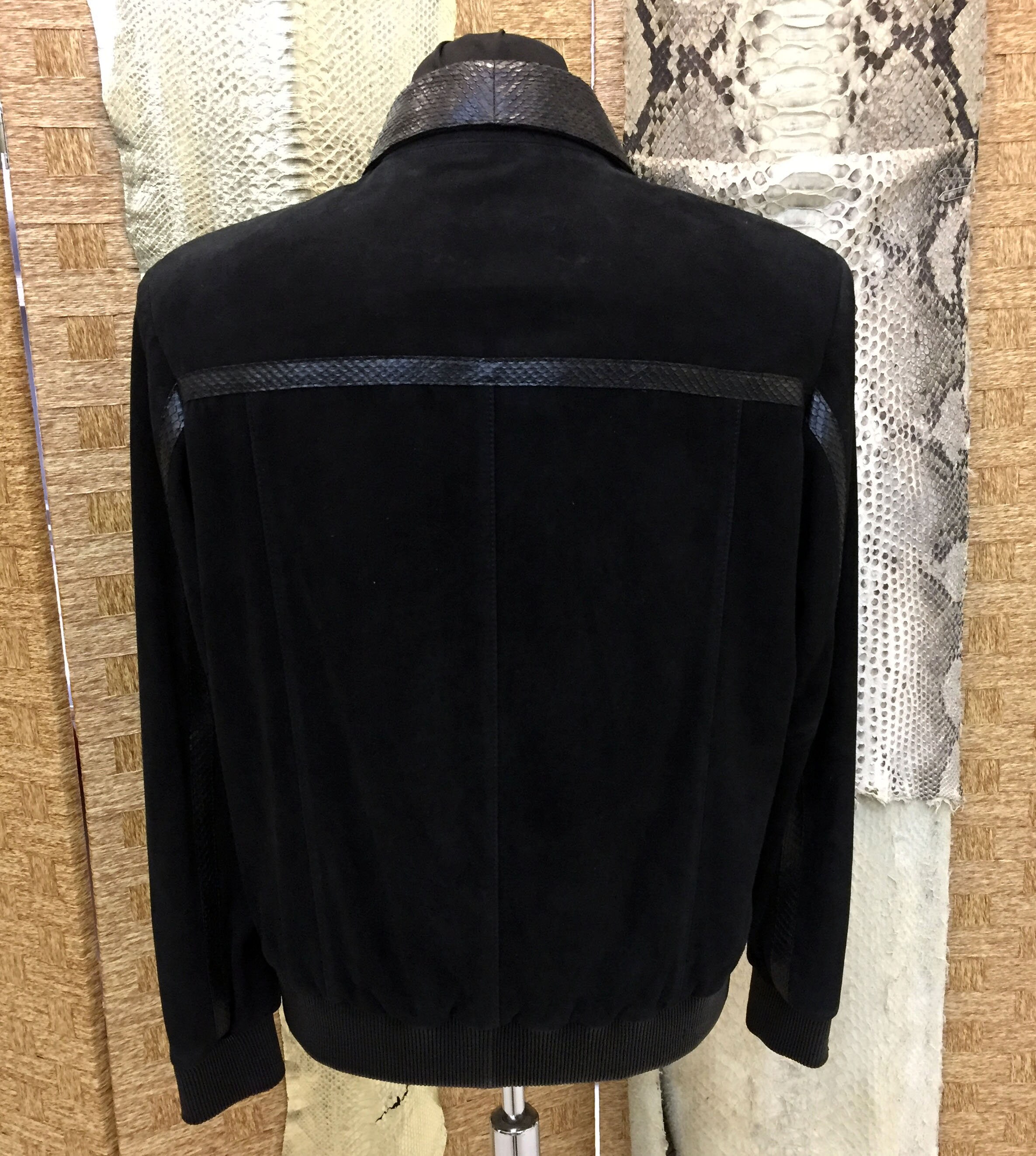 Men's Genuine Python Leather Snake Skin Black Premium Suede Jacket - Etsy