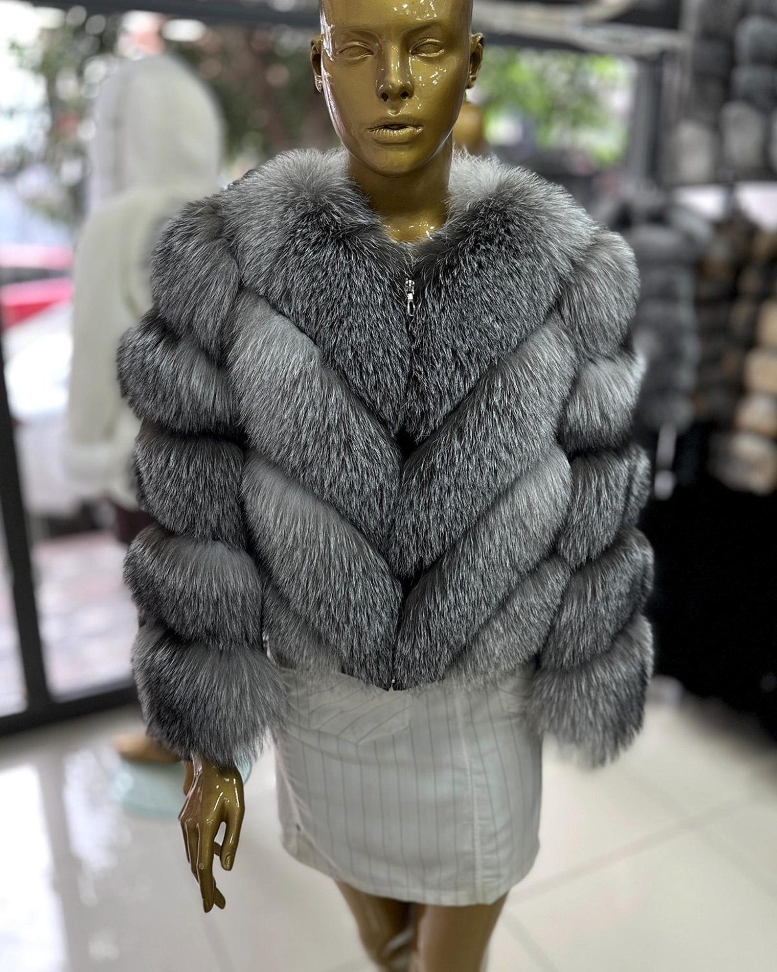 Genuine Silver Fox Fur Women's Luxury Premium Fur Coat Jacket - Etsy