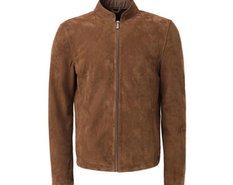 Men's Genuine Python Leather Trim Premium Suede Jacket - Etsy