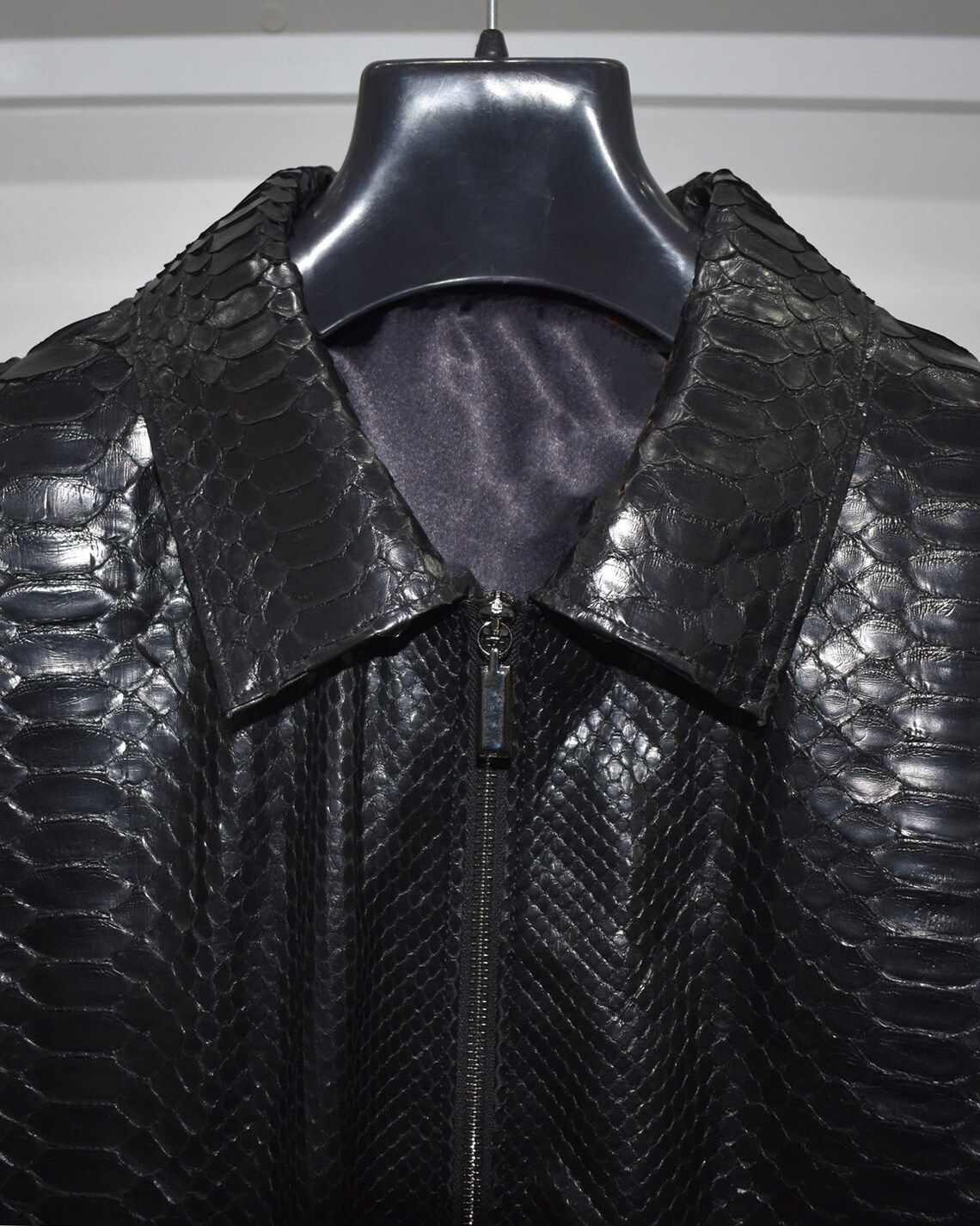 Men's Black Python Leather and Lambskin Combination Exotic - Etsy