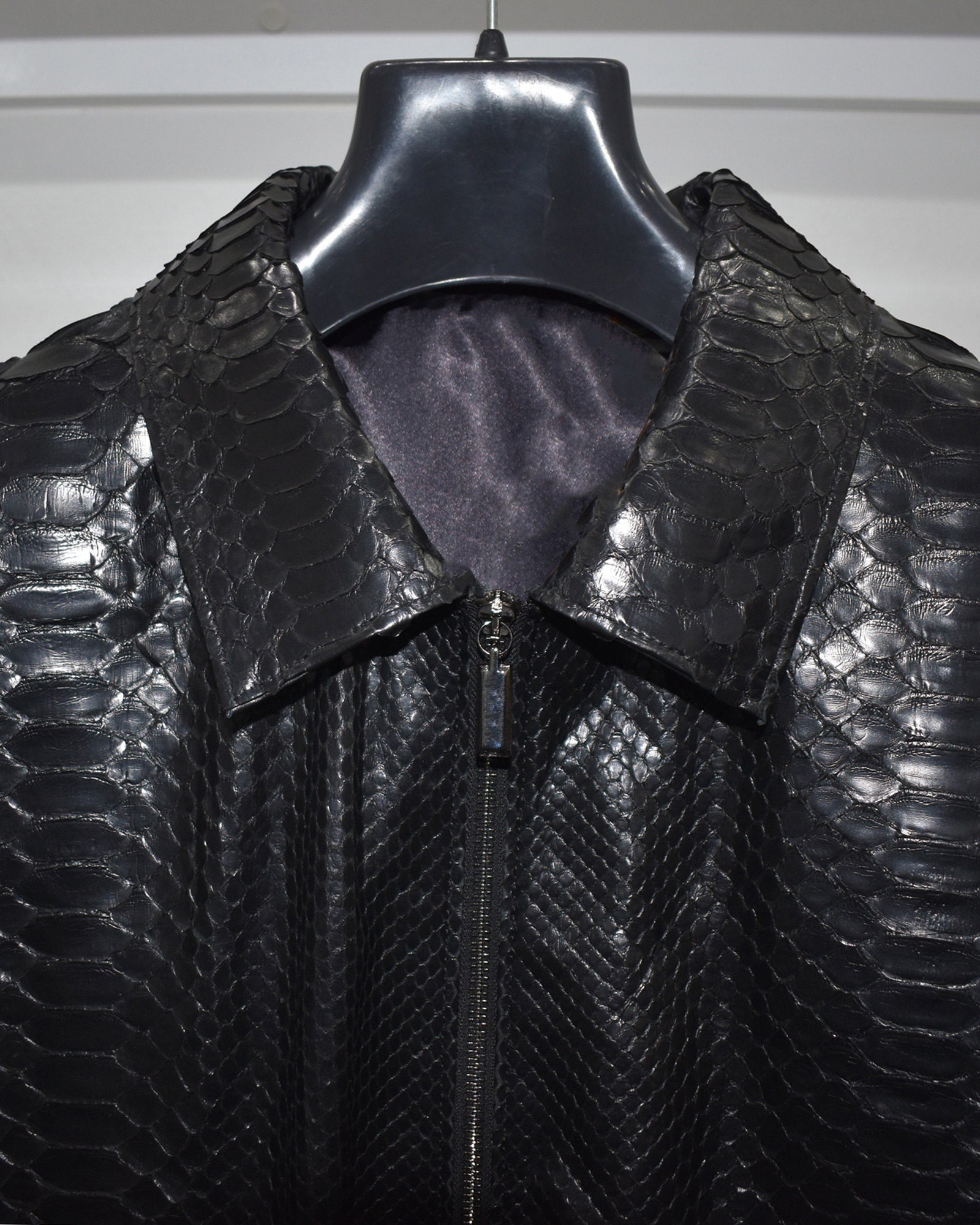 Men's Black Python Leather Exotic Snake Skin Luxury Bomber Jacket - Etsy
