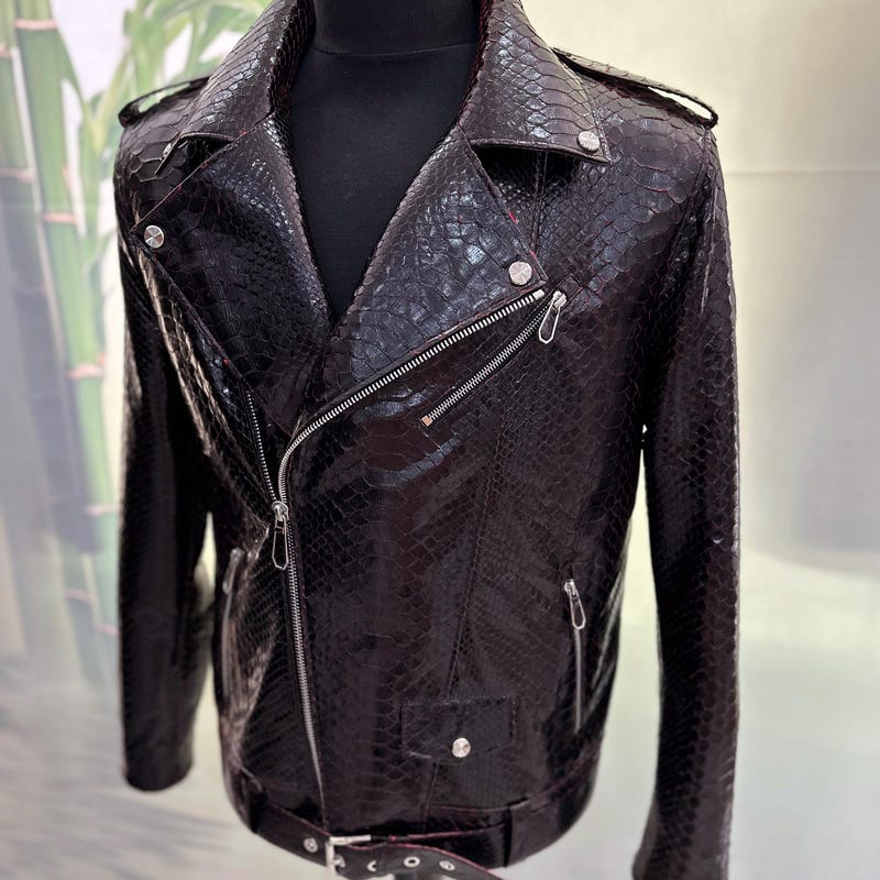 Snake Skin Biker Jackets Mens - Etsy