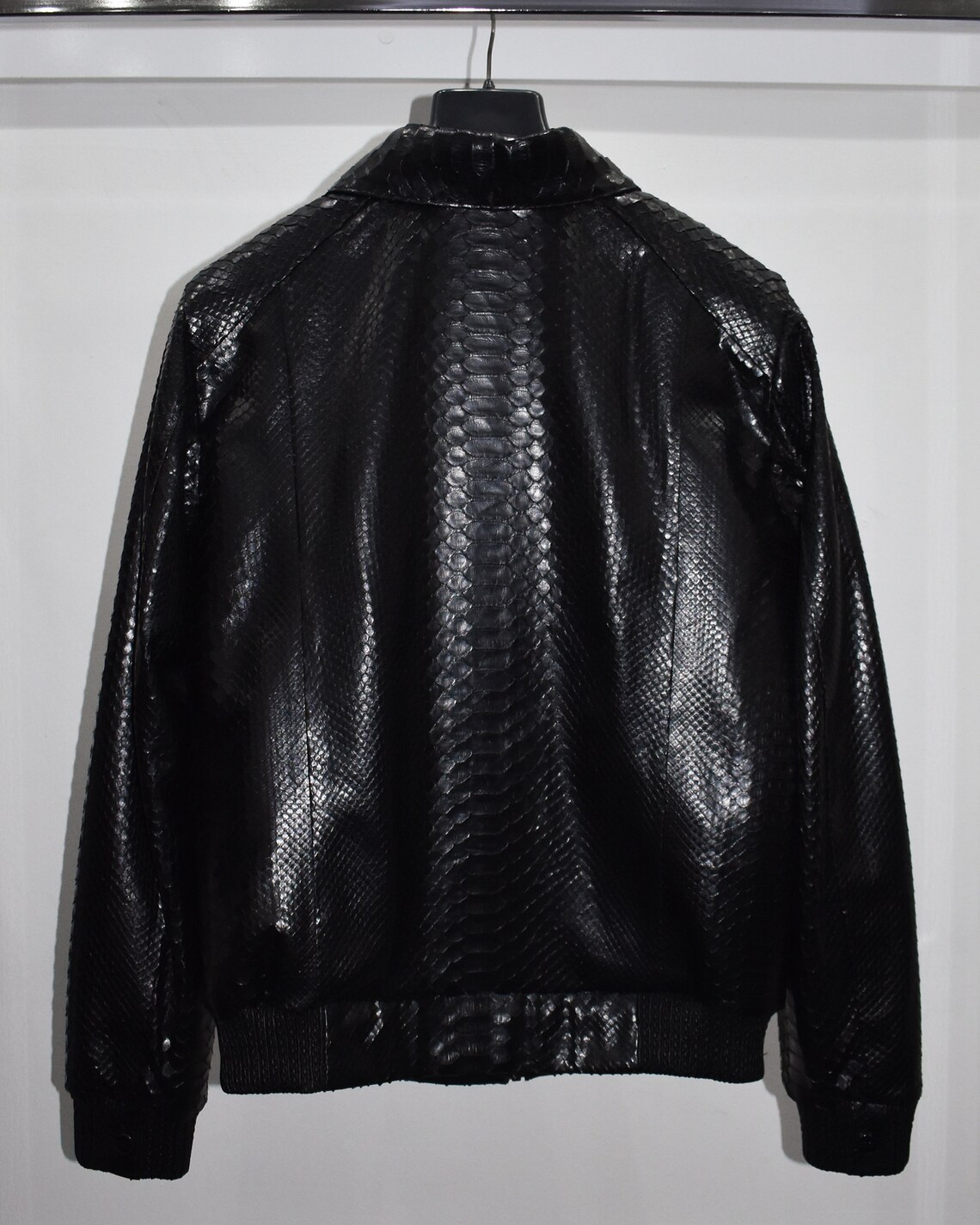 Men's Black Python Leather Exotic Snake Skin Luxury Bomber - Etsy