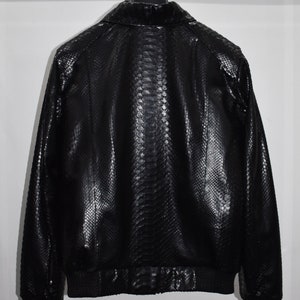 Men's Black Python Leather Exotic Snake Skin Luxury Bomber - Etsy