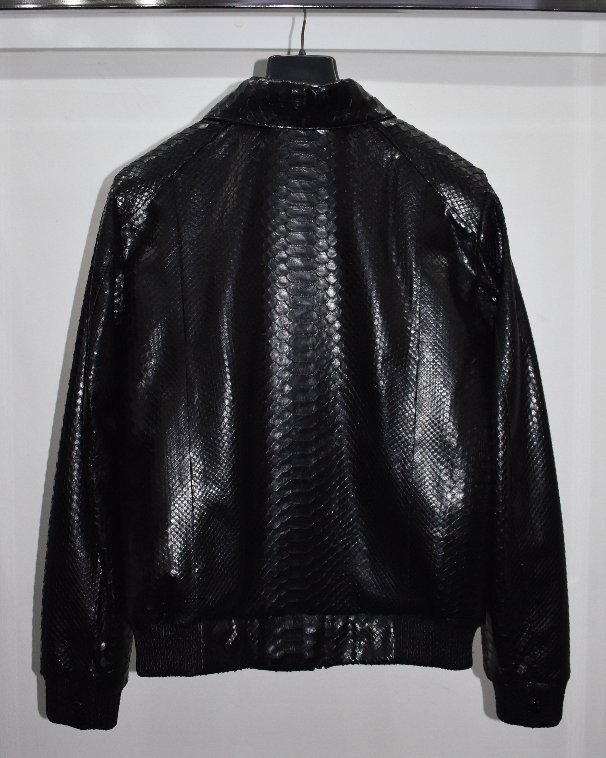 Men's Black Python Leather Exotic Snake Skin Luxury Bomber Jacket - Etsy
