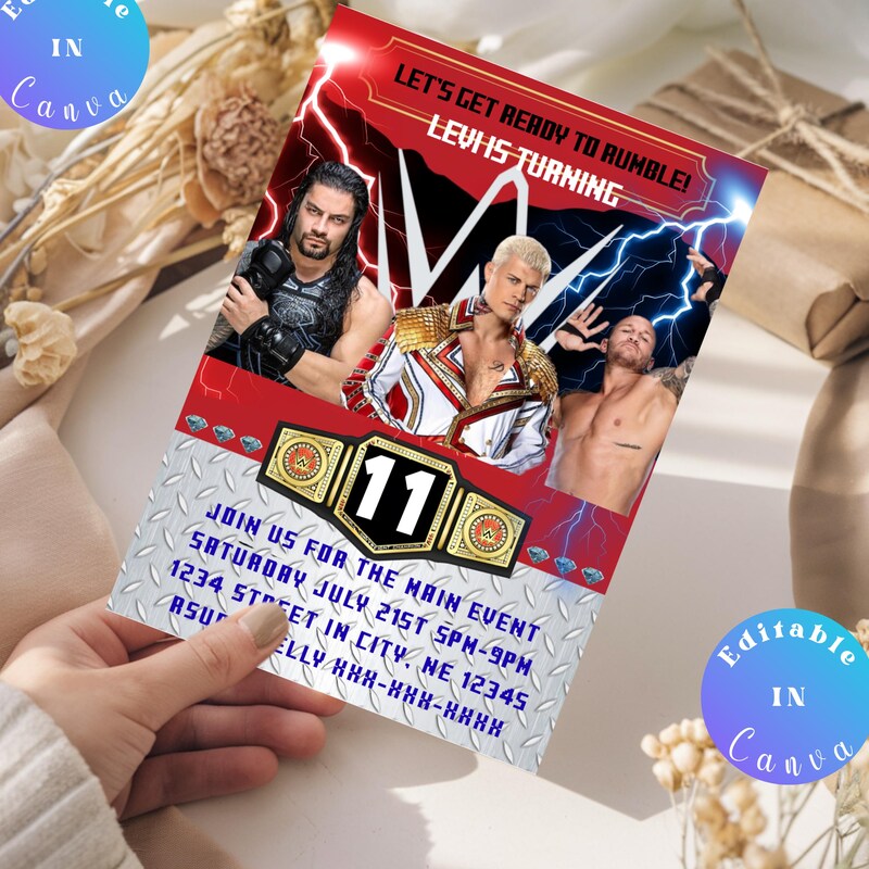 Wwe Birthday Invitations - Etsy