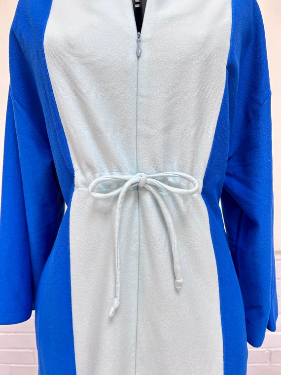 1960s Shadowline Half-Zip Blue Robe/ 60s Mod - Gem