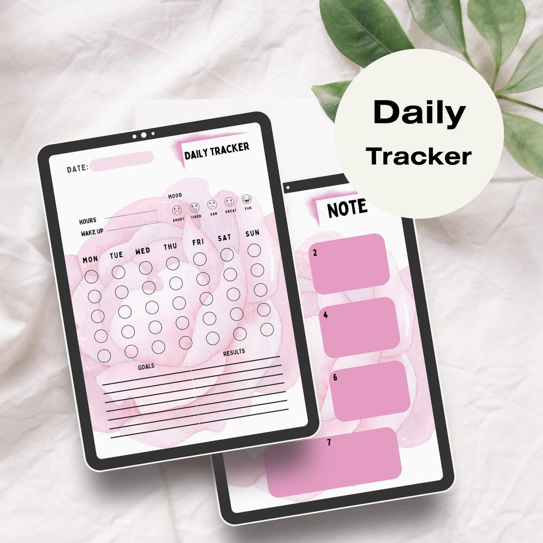Daily Tracker: Printable Productivity and Wellness Planner for Goal ...