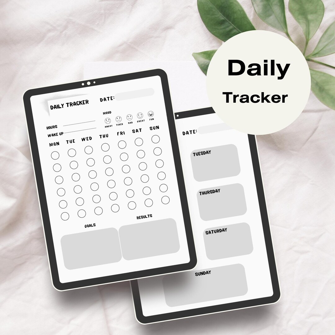 Printable Daily Tracker PDF – Track Habits, Goals Productivity - Etsy
