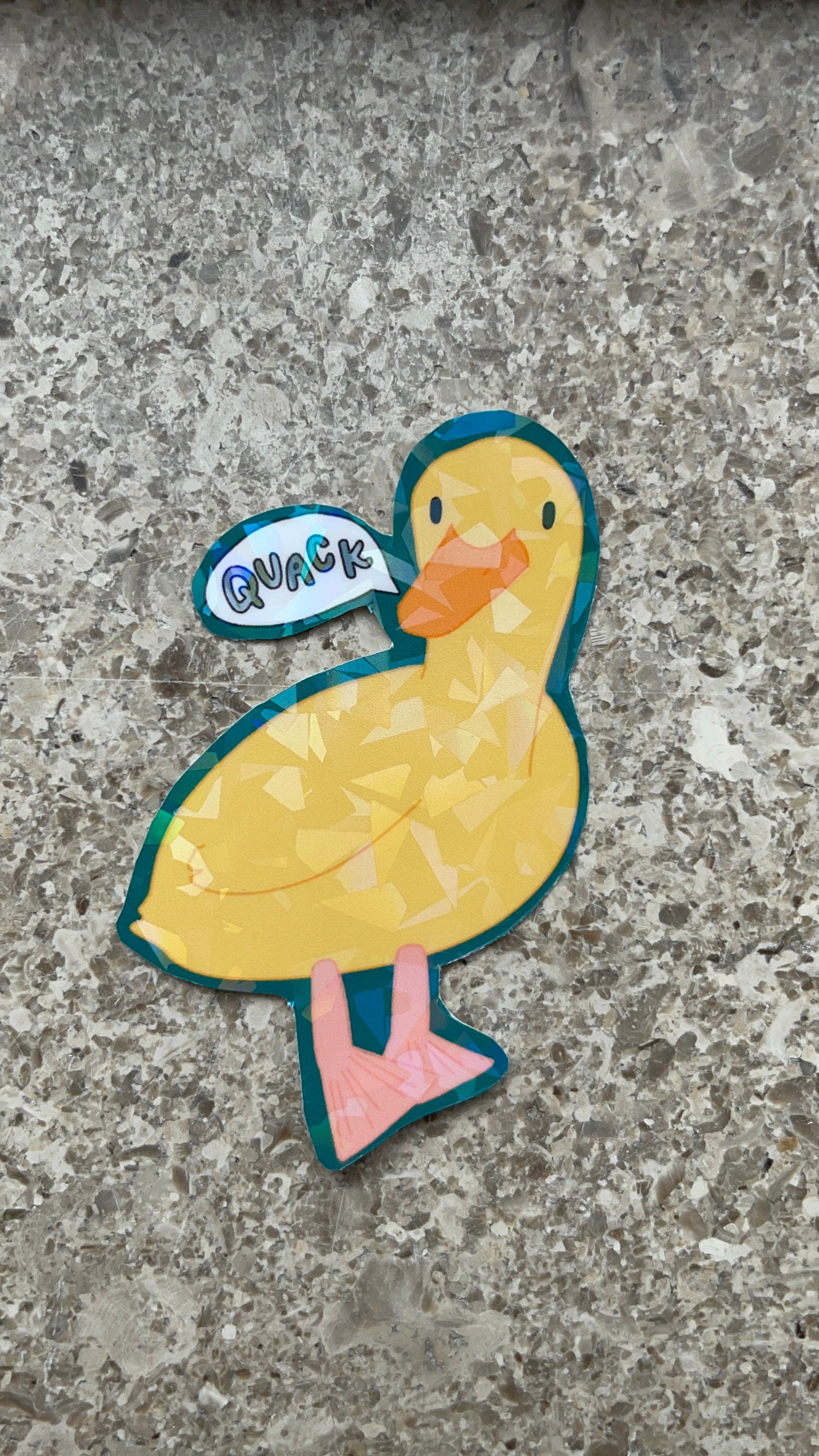 Quacky Duck Holographic Sticker Waterproof Sticker | Etsy