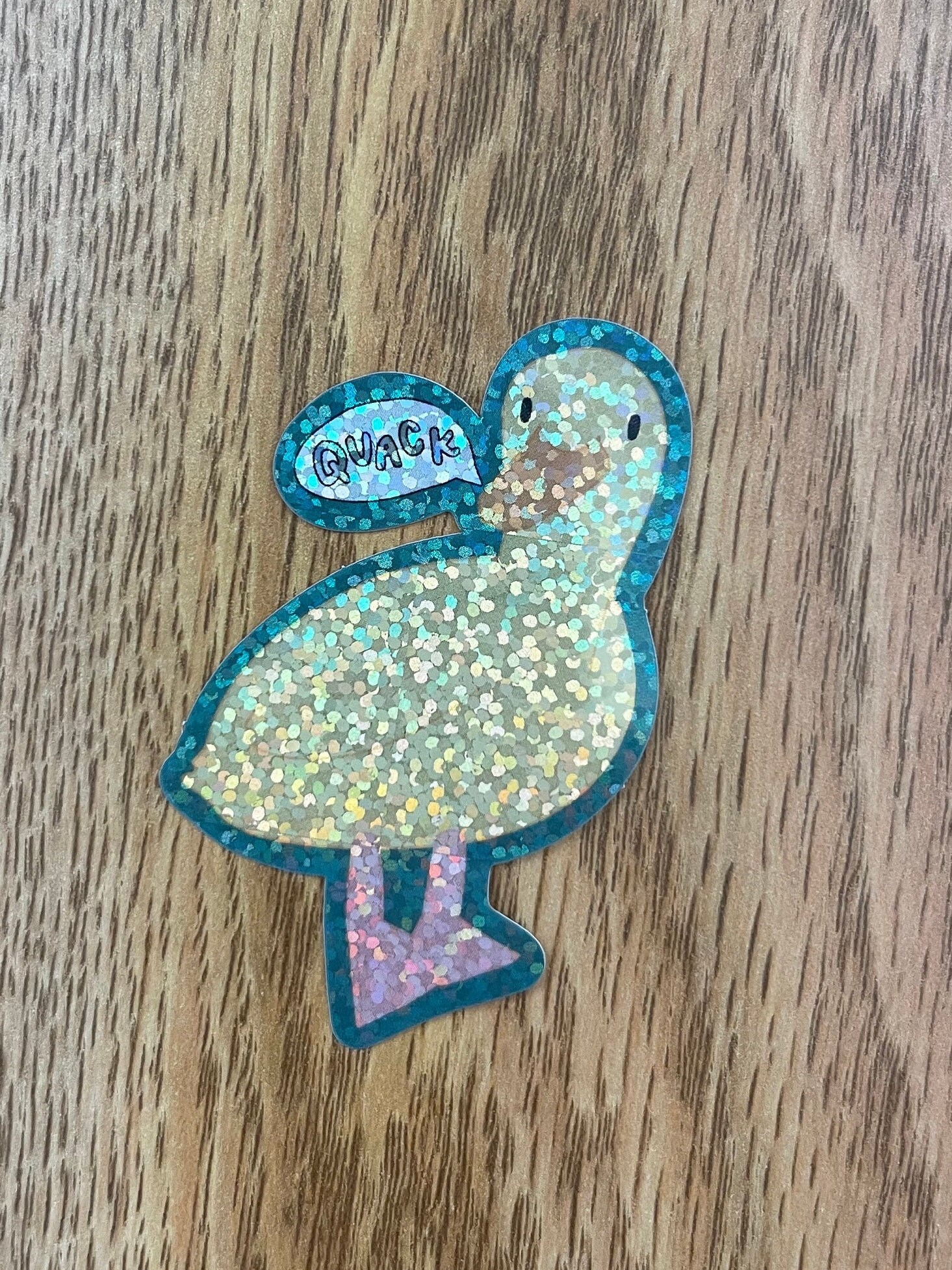 Quacky Duck | Holographic Sticker | Waterproof Sticker - Etsy
