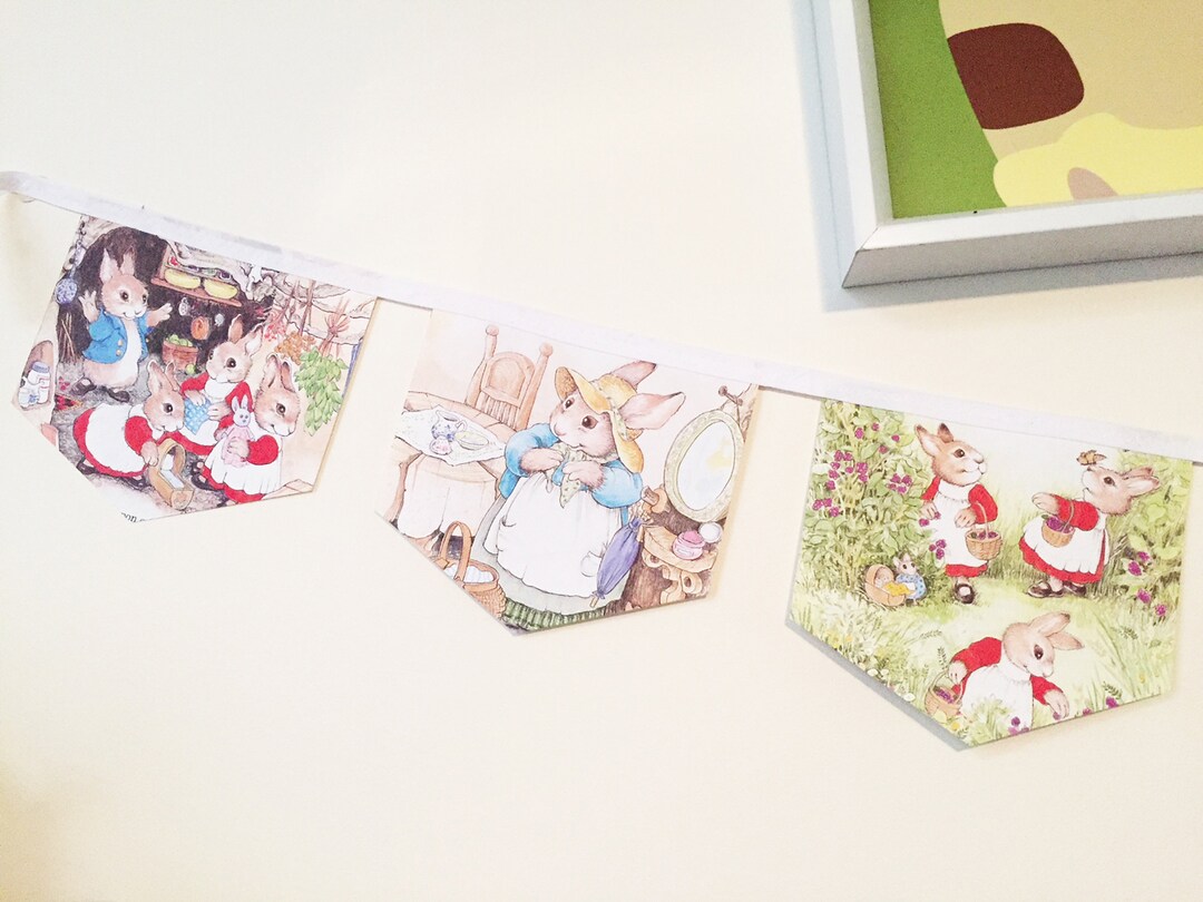Peter Rabbit, Up-cycled/recycled Little Golden Book Bunting, Children's ...