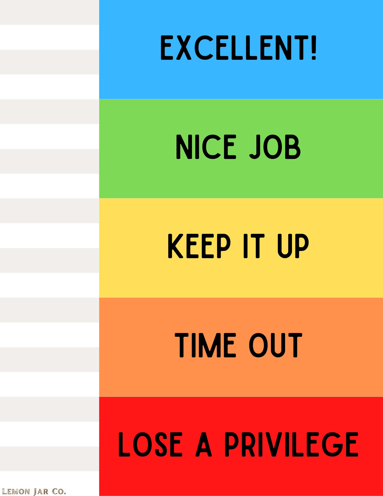 Behavior Chart Digital Download Printable Children Kids Reward Tracker ...