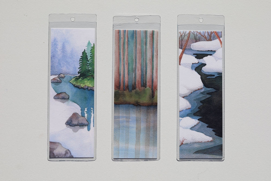 Nature Bookmarks | Lake, Creek | Single or Set | 2x6 | Watercolor Art ...