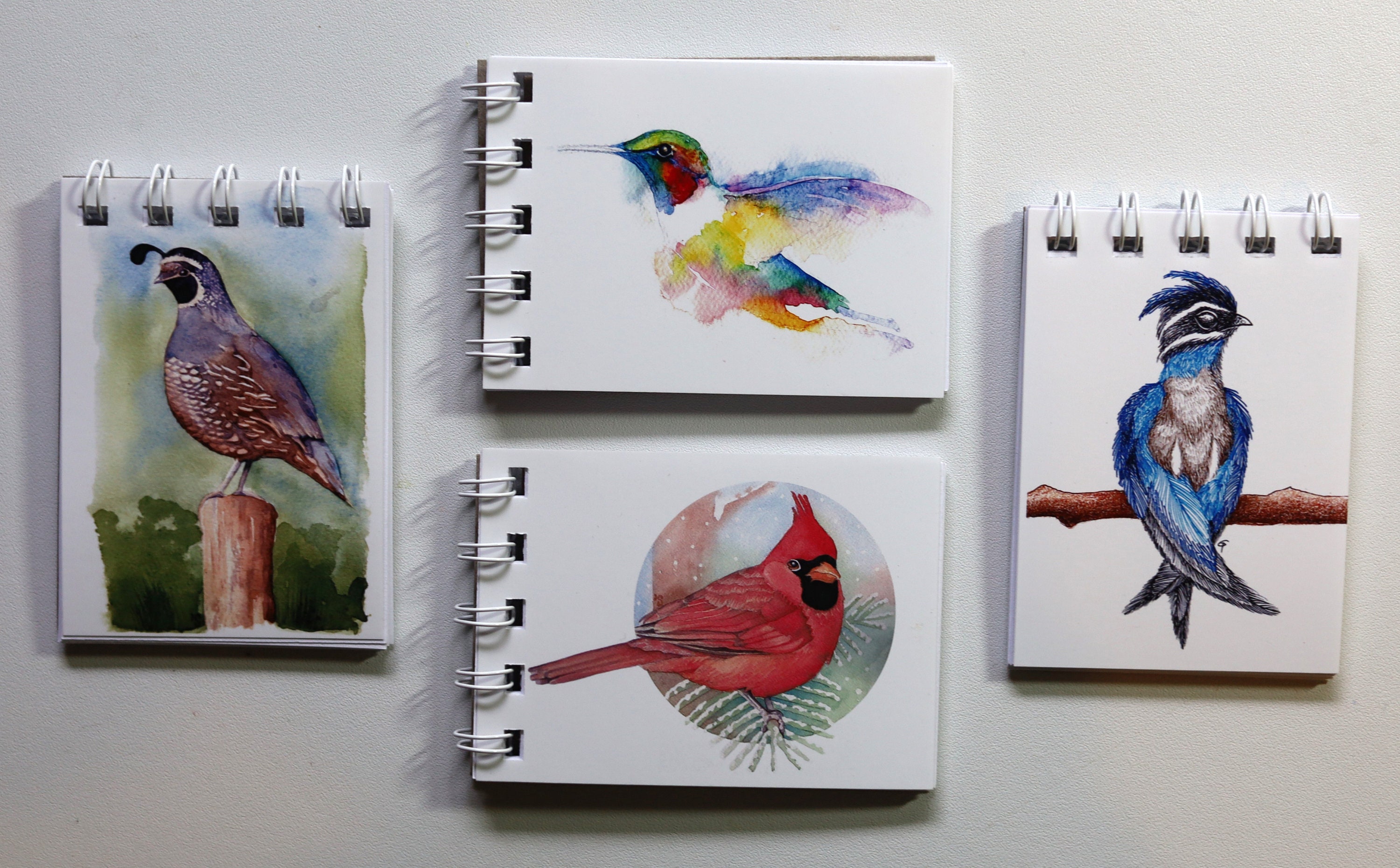 Mini Spiral Notebooks | Birds | Original Art - Etsy