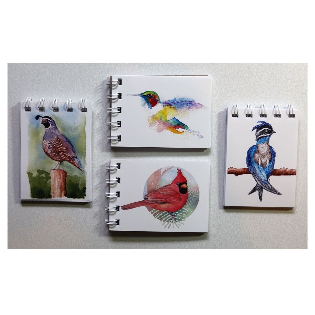 Mini Spiral Notebooks | Birds | Original Art - Etsy
