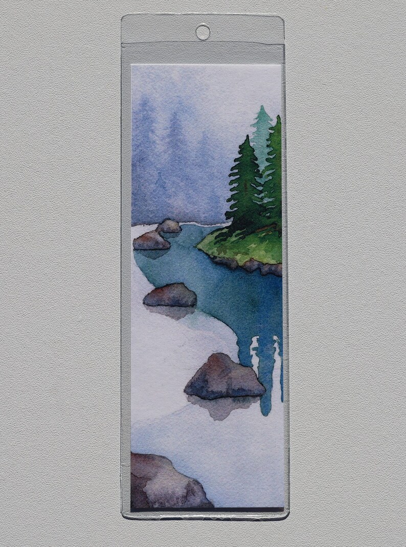 Nature Bookmarks | Lake, Creek | Single or Set | 2x6 | Watercolor Art ...
