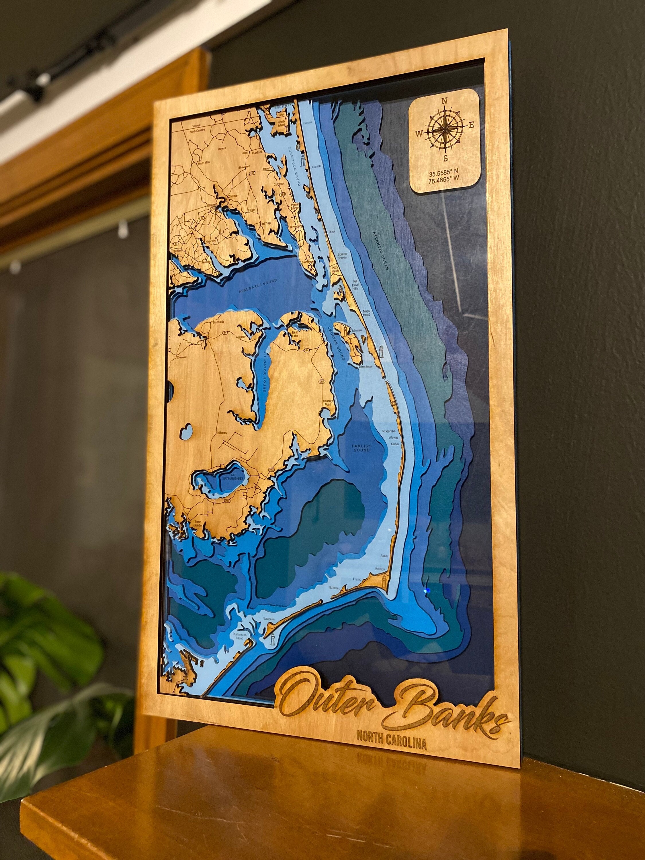 Outer Banks Bathymetric Layered Map **physical Product - Etsy