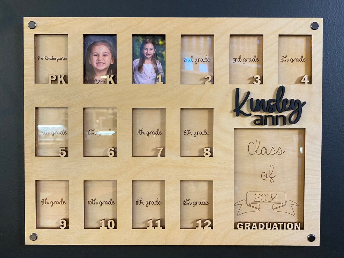 School Days Picture Frame Laser Cut Personalized - Etsy