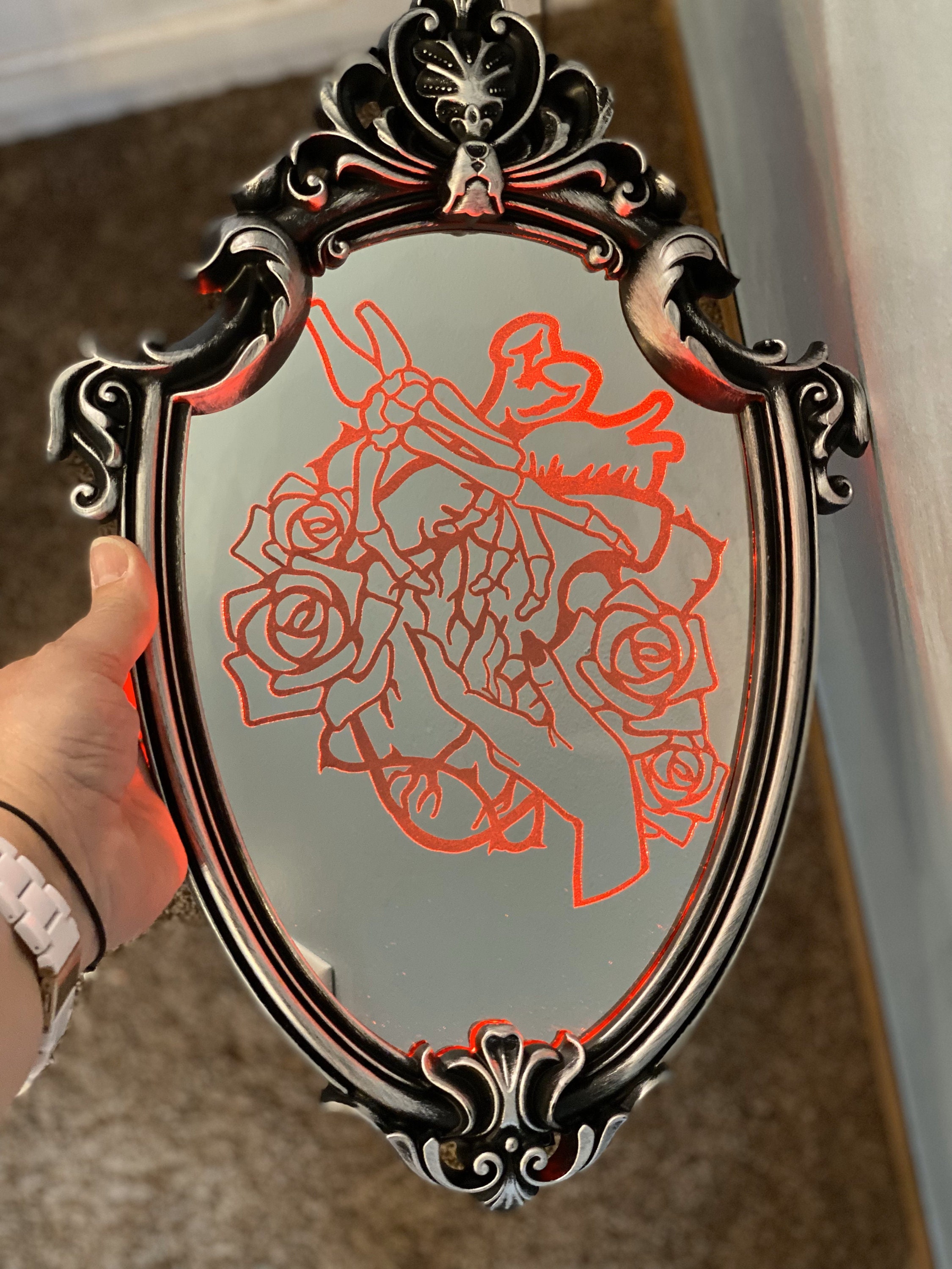 LED Lighted Mirror With Custom Designs - Etsy