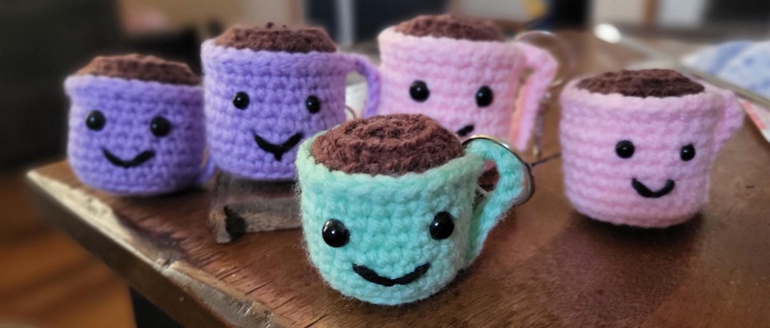 Mini Coffee Cup Keychains - Etsy