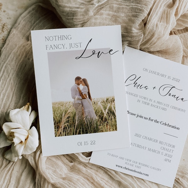 Elopement Reception Invitation - Etsy