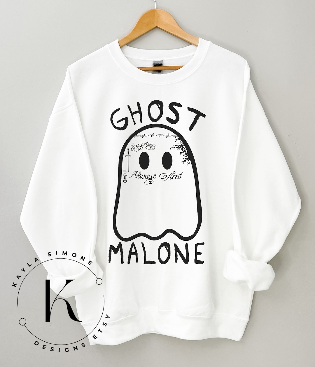 Halloween Crewneck Sweater | Ghost Malone Sweater | Post Malone Tattoos ...