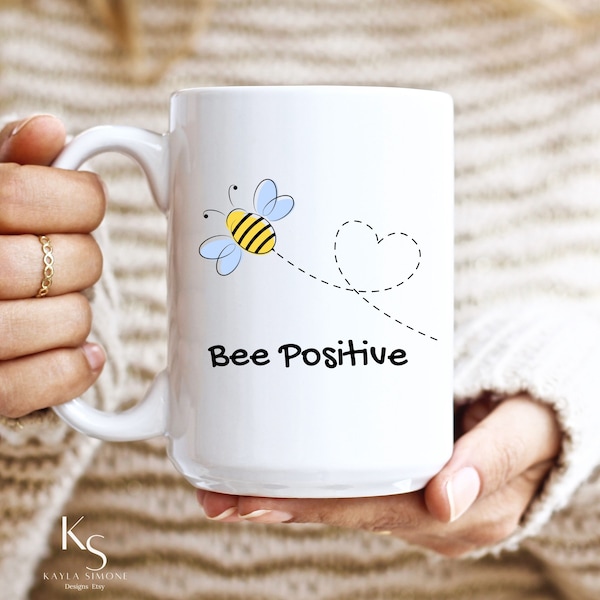 Large Bee Happy Mugs - Etsy