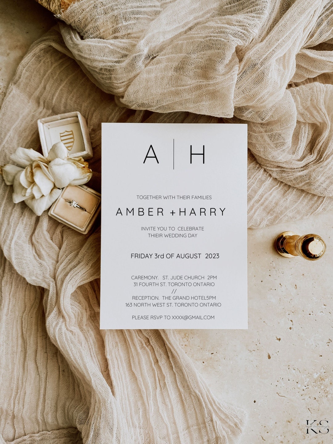 Hamilton - Minimalist Invitation 5x7 Editable Template | Modern ...