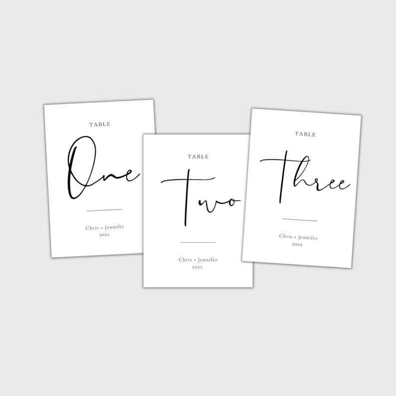 Juliette Minimal Table Number Printable 4x6 Modern Table - Etsy