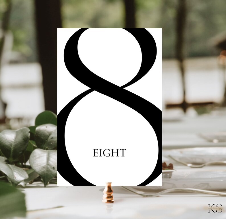 Xena Table Numbers Template 4x6 Modern Minimalist Table Numbers 1-20 - Etsy