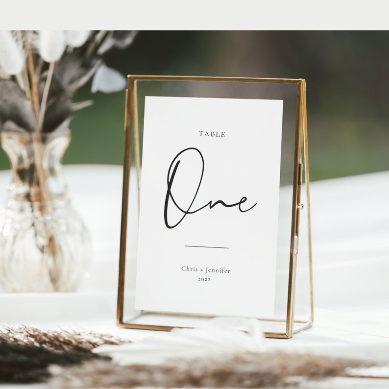 Juliette Minimal Table Number Printable 4x6 Modern Table - Etsy
