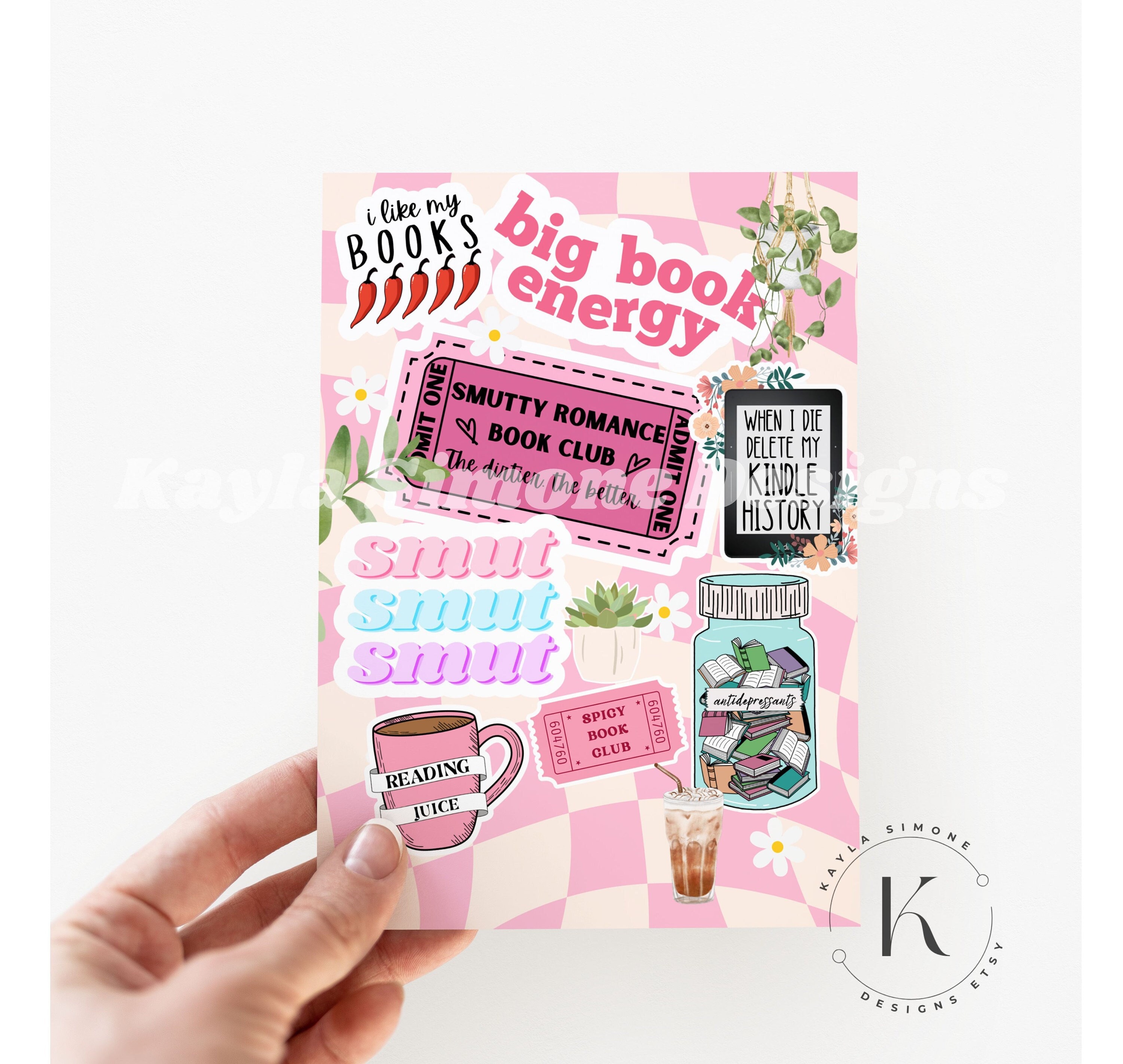 Kindle Insert for Clear Case Kindle Skin Girly Smut Romance Kindle Skin ...