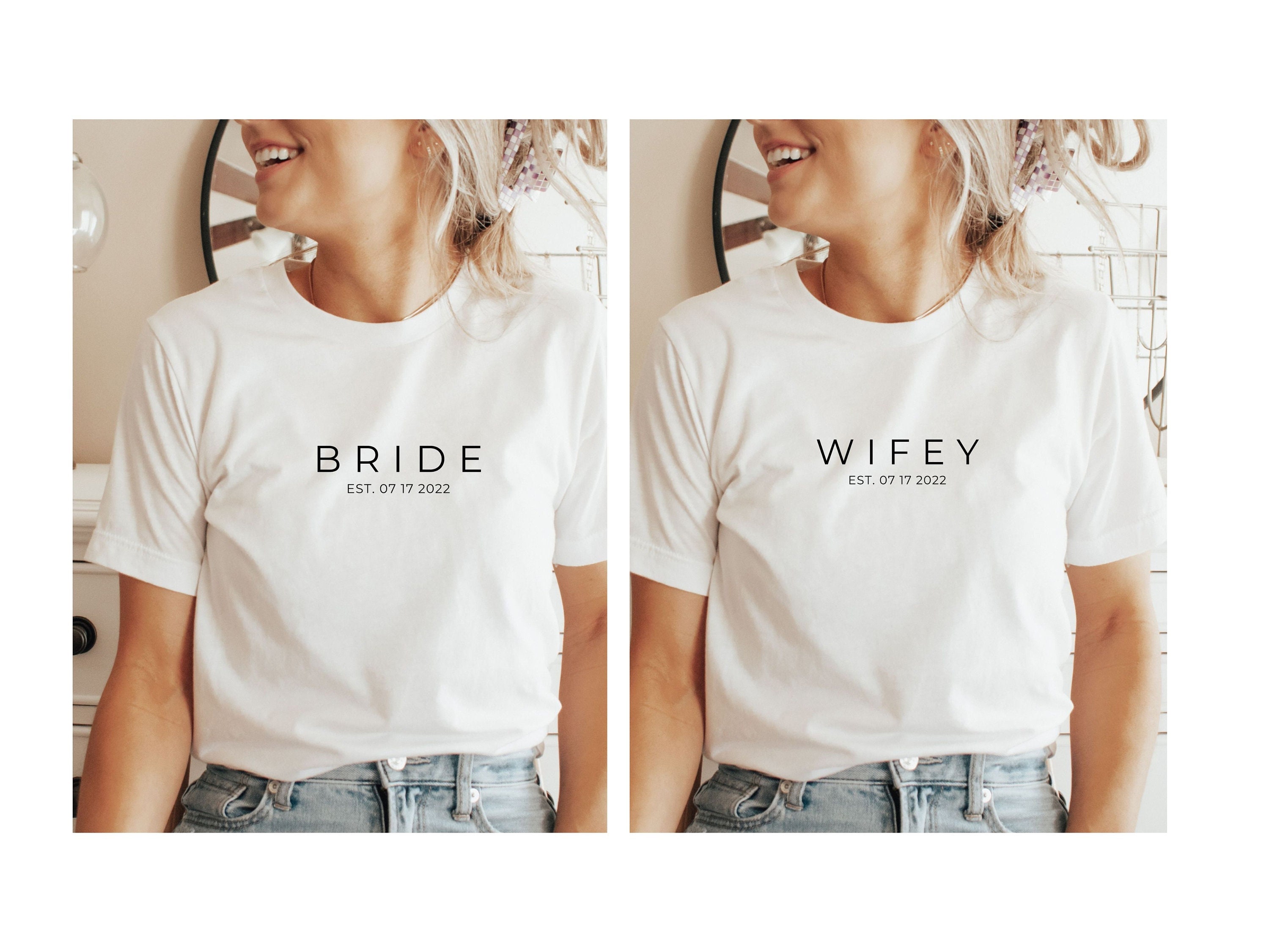Custom Bride Wedding Date T-shirt | Custom Date Shirt | Wifey T-shirt ...