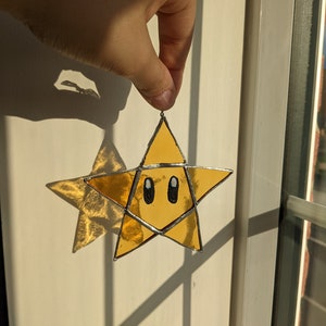 Handmade "mario Star" Stained Glass Suncatcher - Etsy