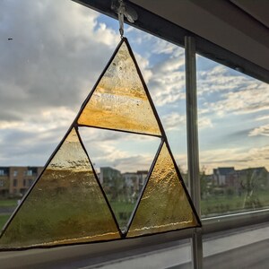 Handmade "the Legend of Zelda Triforce" Stained Glass Suncatcher - Etsy