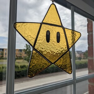 Handmade "mario Star" Stained Glass Suncatcher - Etsy