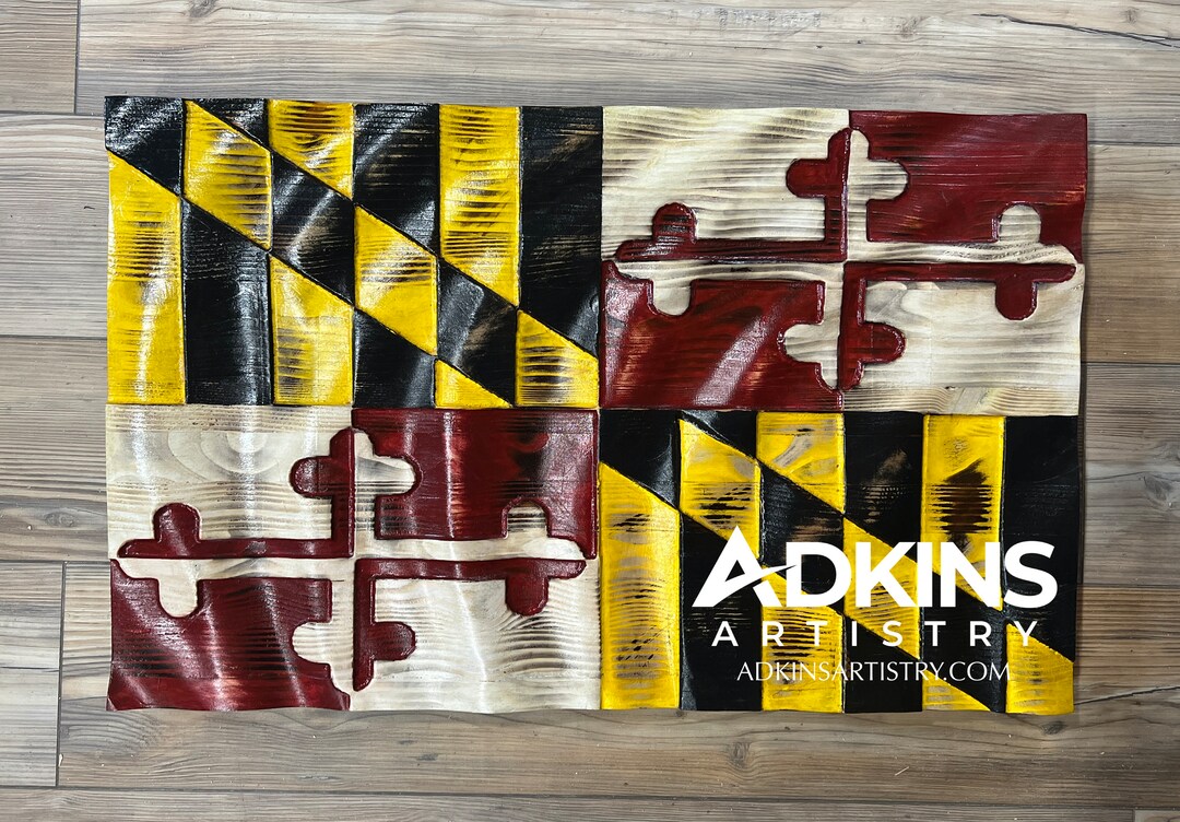 Wavy Wooden Maryland Flag - Etsy