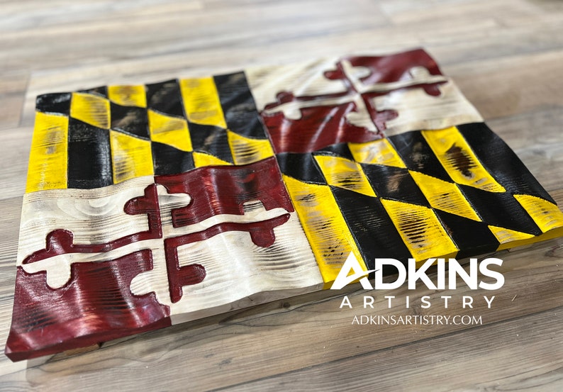Wavy Wooden Maryland Flag - Etsy