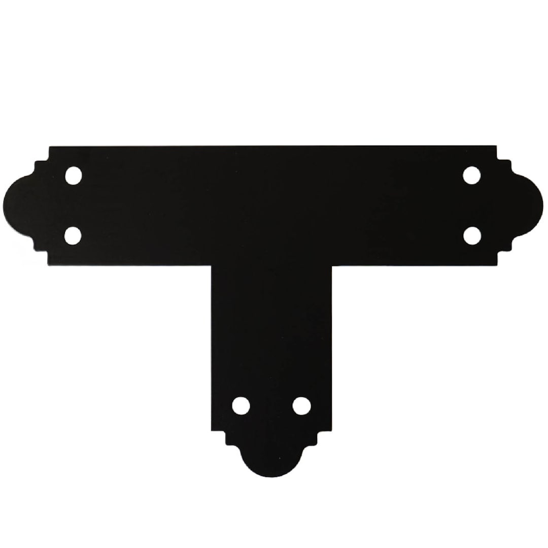 Black Ornamental Tee Bracket Brace | T Shape Pergola Connector | Black ...