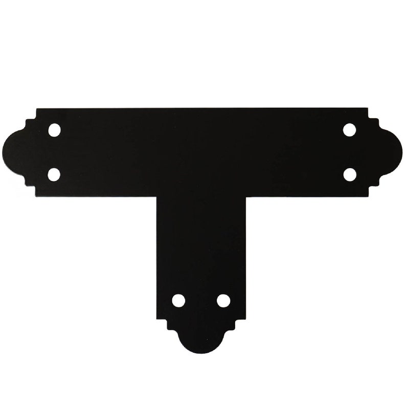 Black Ornamental Tee Bracket Brace | T Shape Pergola Connector | Black ...