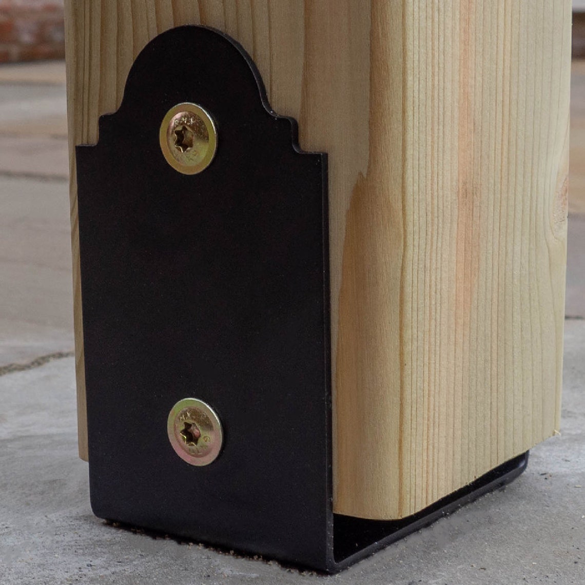 Heavy Duty Ornamental Black Bolt Down Pergola Post Support | Black ...
