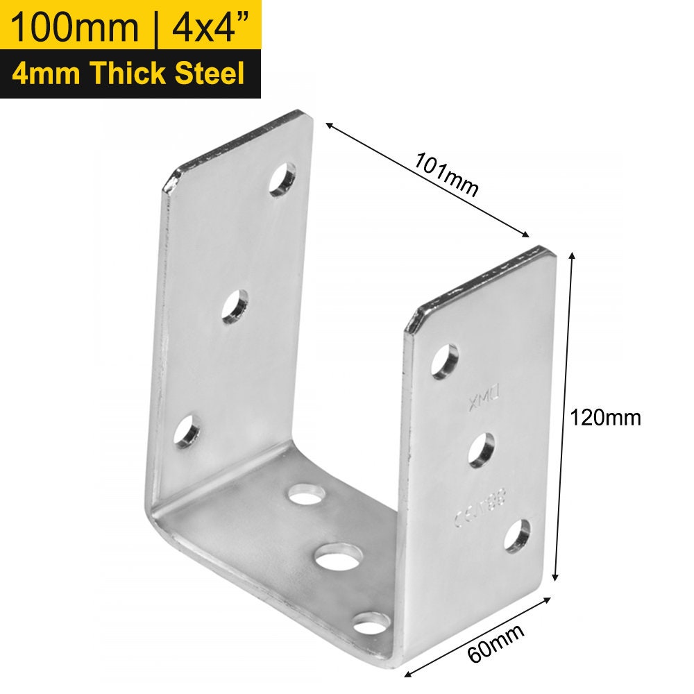Heavy Duty Hot Dipped Galvanised U Shape Pergola Bolt Down Post Support ...