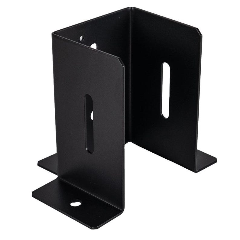 Heavy-duty Black Powder-coated Three-way Bolt-down Pergola Post Support ...