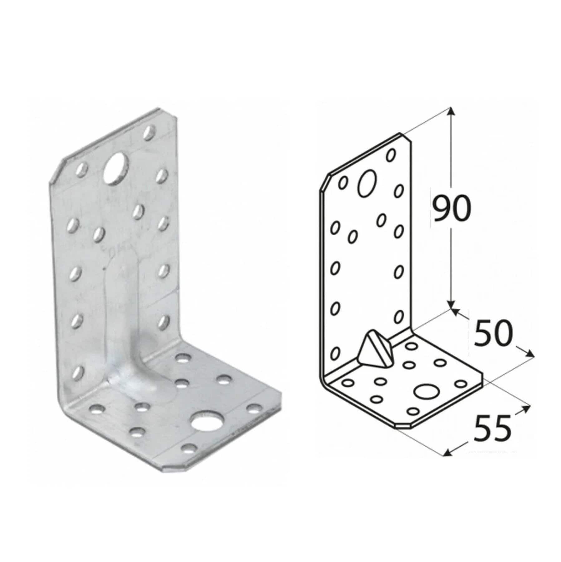 Heavy Duty Galvanised Reinforced Angle Brackets Corner Braces ...