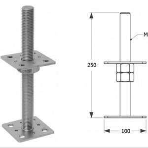 Heavy Duty Galvanised Height Adjustable Pergola Post Support ...