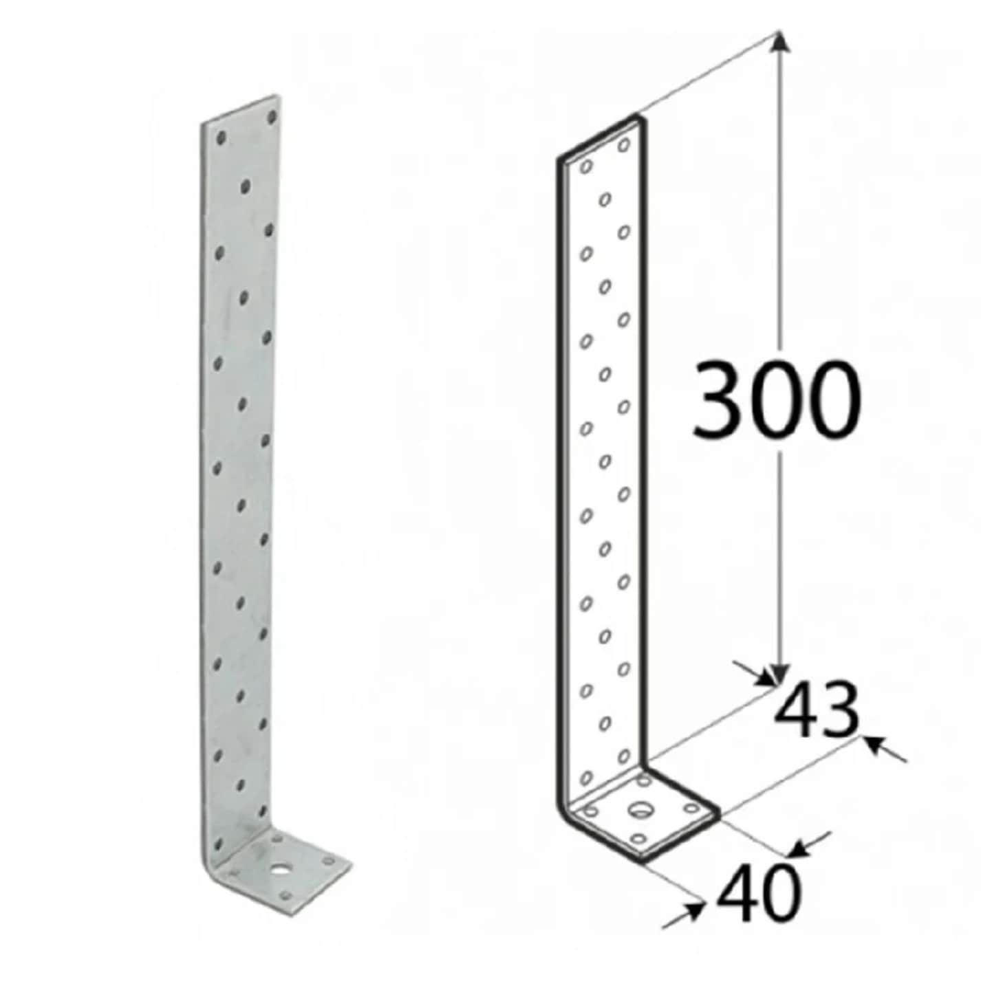 Heavy Duty 4mm Galvanised Long Angle Bracket | L Shape Metal Connector ...