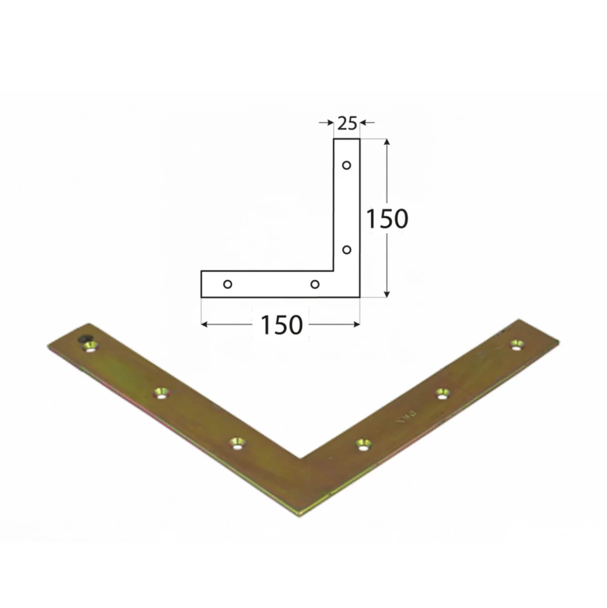 Single Heavy Duty Flat Corner Bracket Repair Brace Mending Plate L ...